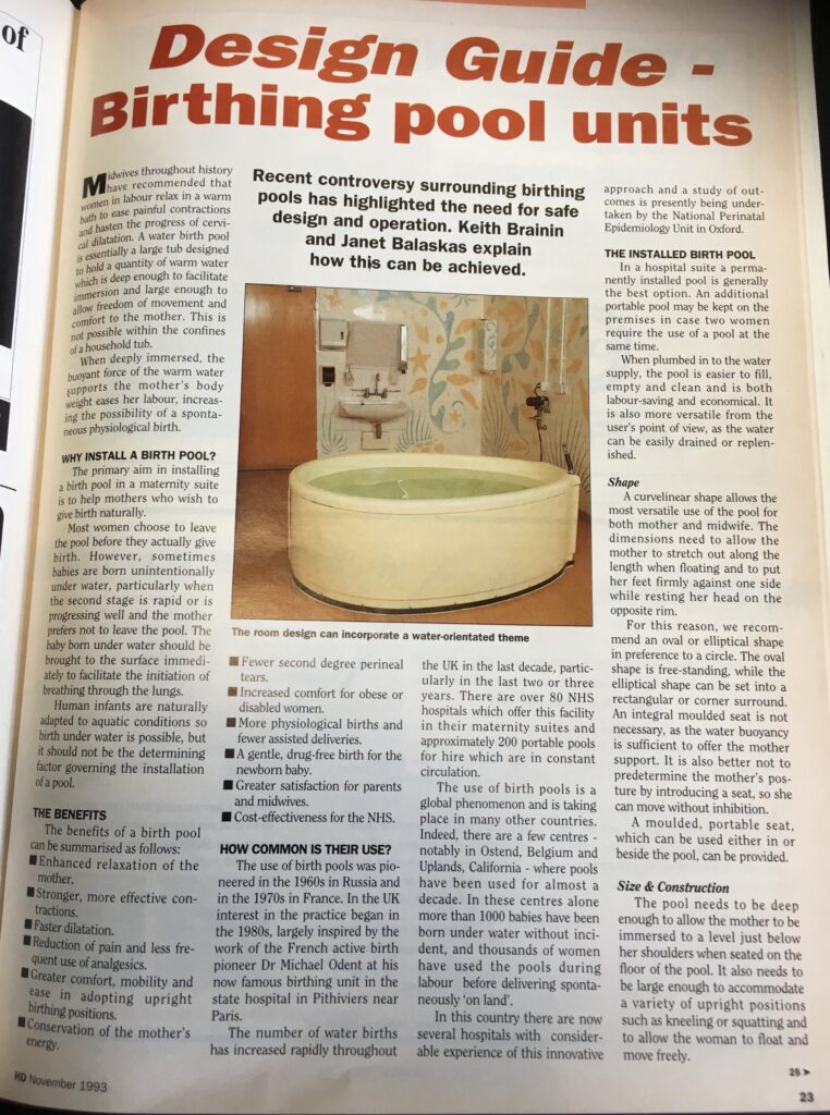 Design Guide - Birthing Pool Units Hospital Development Magazine ...