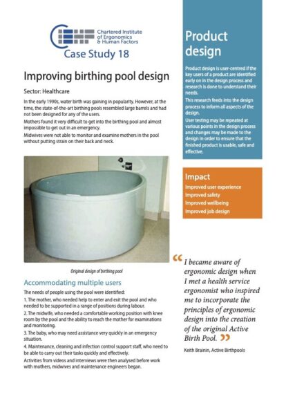 Improving Birthing Pool Design: Case Study 18 - Chartered Institute of ...